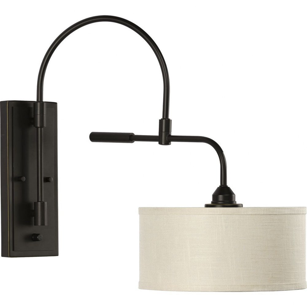 Progress Lighting Kempsey 1-Light Wall Bracket, Steel, Antique Bronze ...