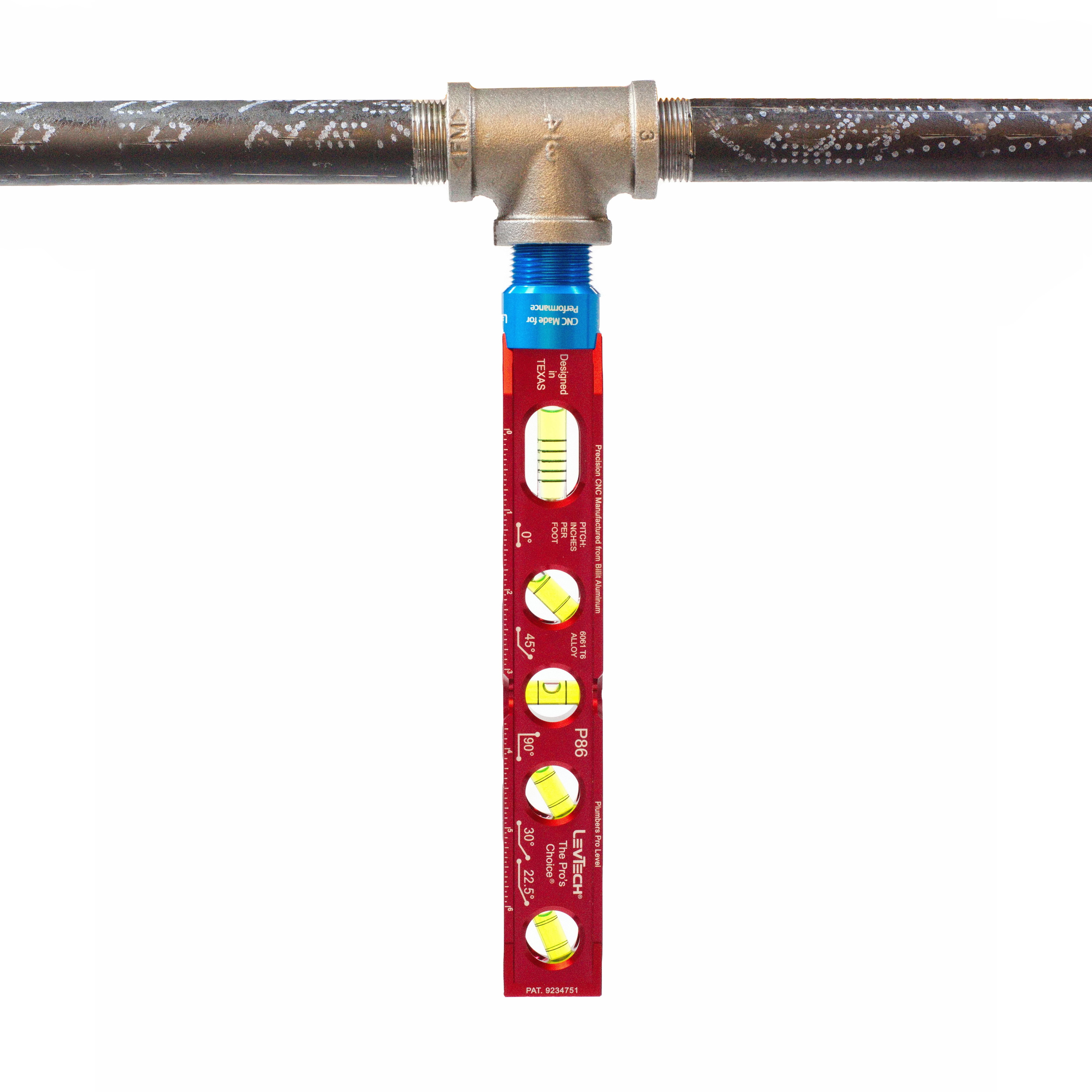 LevTech Plumbers Torpedo Level with AD1 Adapter, Red - Walmart.com