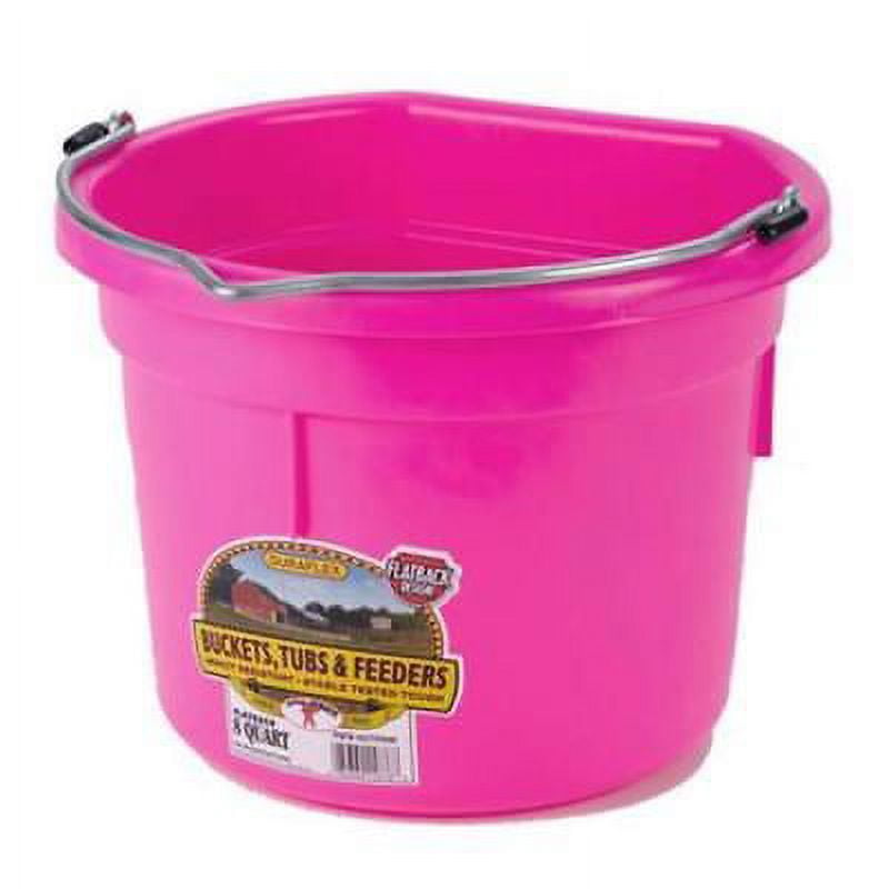 P8FBHotPink Little Giant 8 Quart DuraFlex Flat Back Plastic Bucket ...