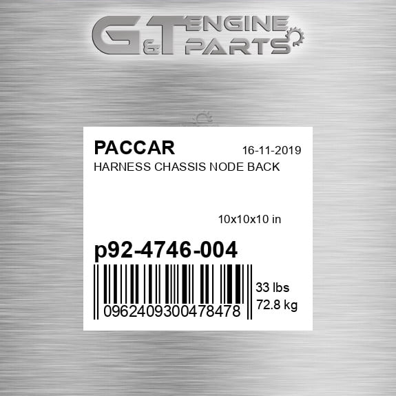 P92-4746-004 HARNESS CHASSIS NODE BACK fits Paccar (New OEM) - Walmart.com