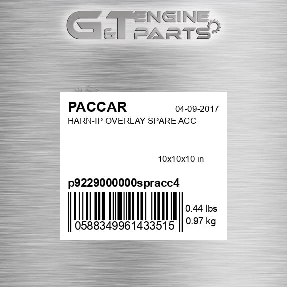 P9229000000SPRACC4 HARN-IP OVERLAY SPARE ACC fits Paccar (New OEM ...