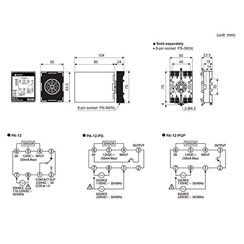 PA-12, Controller, Sensor, NPN & PNP Input, SPDT NO/NC Output, 110 ...