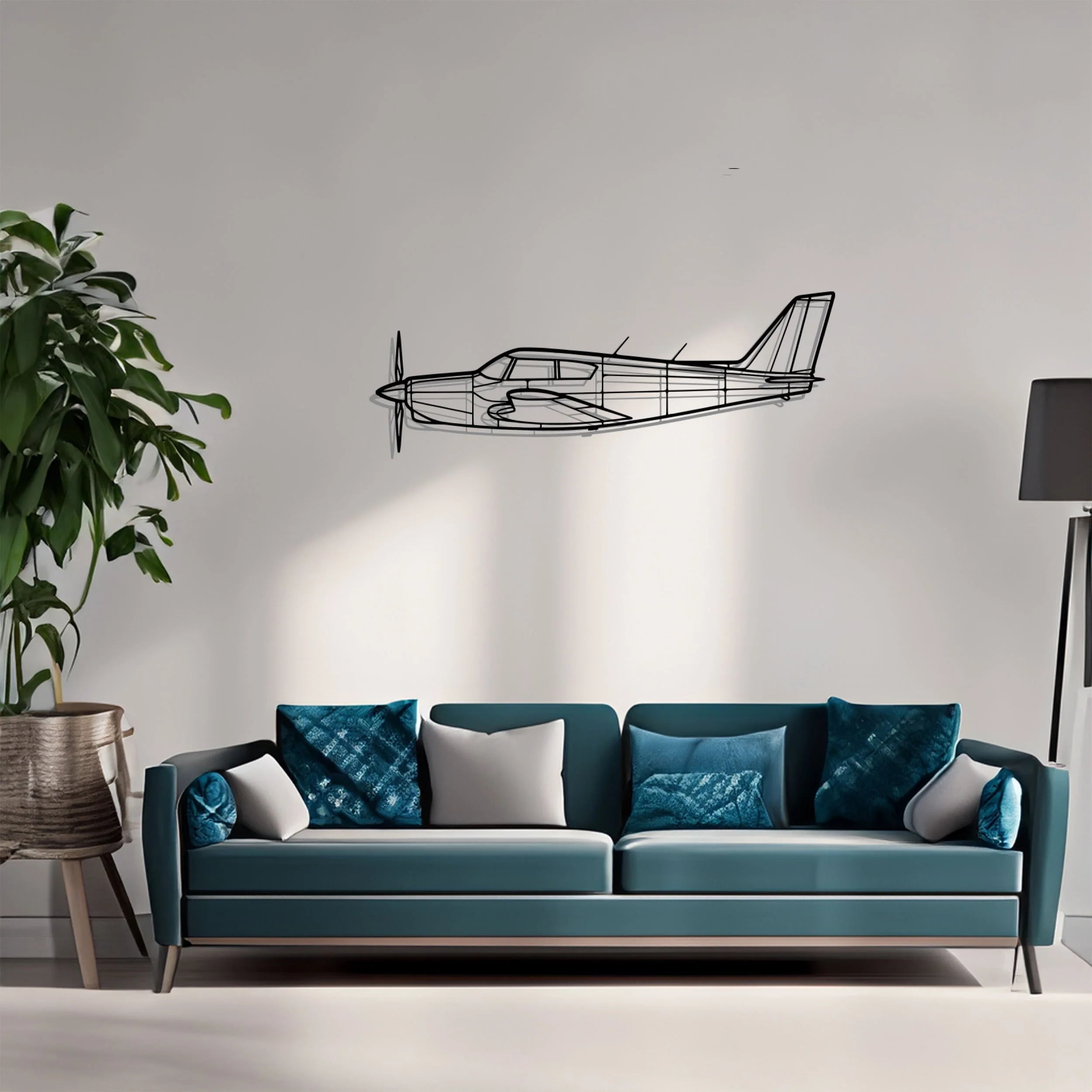 PA-24 Comanche Silhouette Metal Wall Art, Airplane Silhouette Wall ...