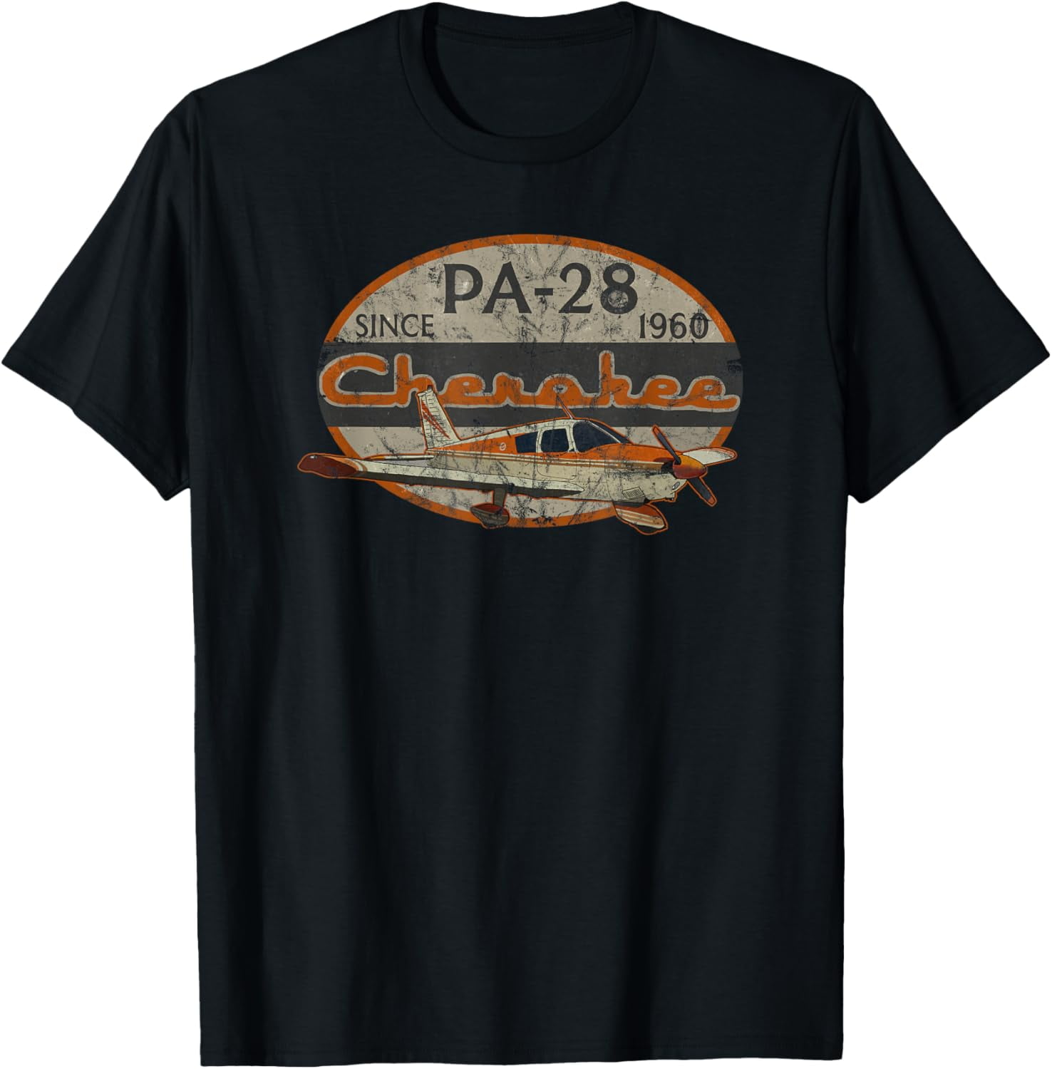 PA-28 Cherokee Airplane Since 1960 Retro Vintage Pilot Tee T-Shirt ...