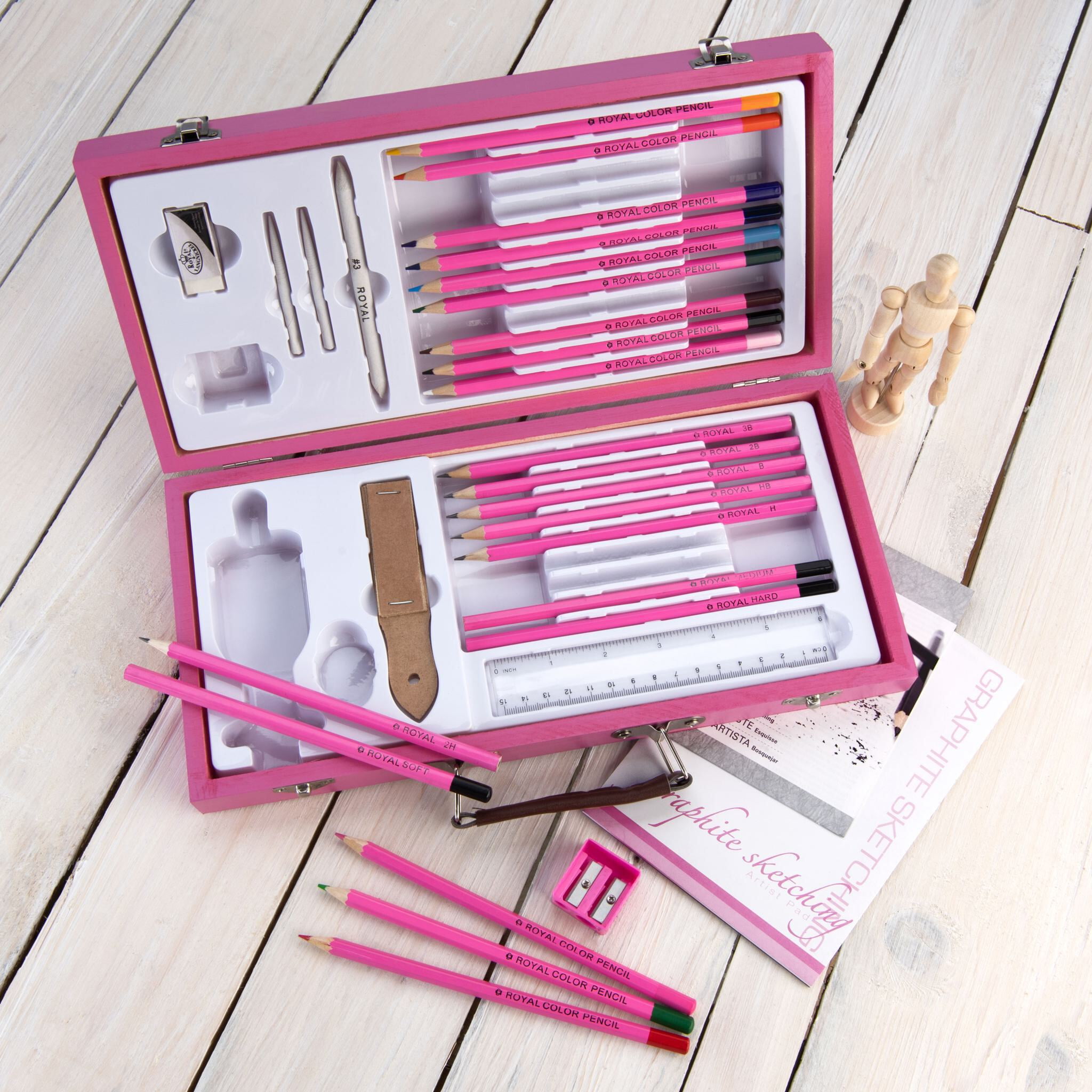 Royal & Langnickel Pink Art Artist Set For Beginners-Sketching ...