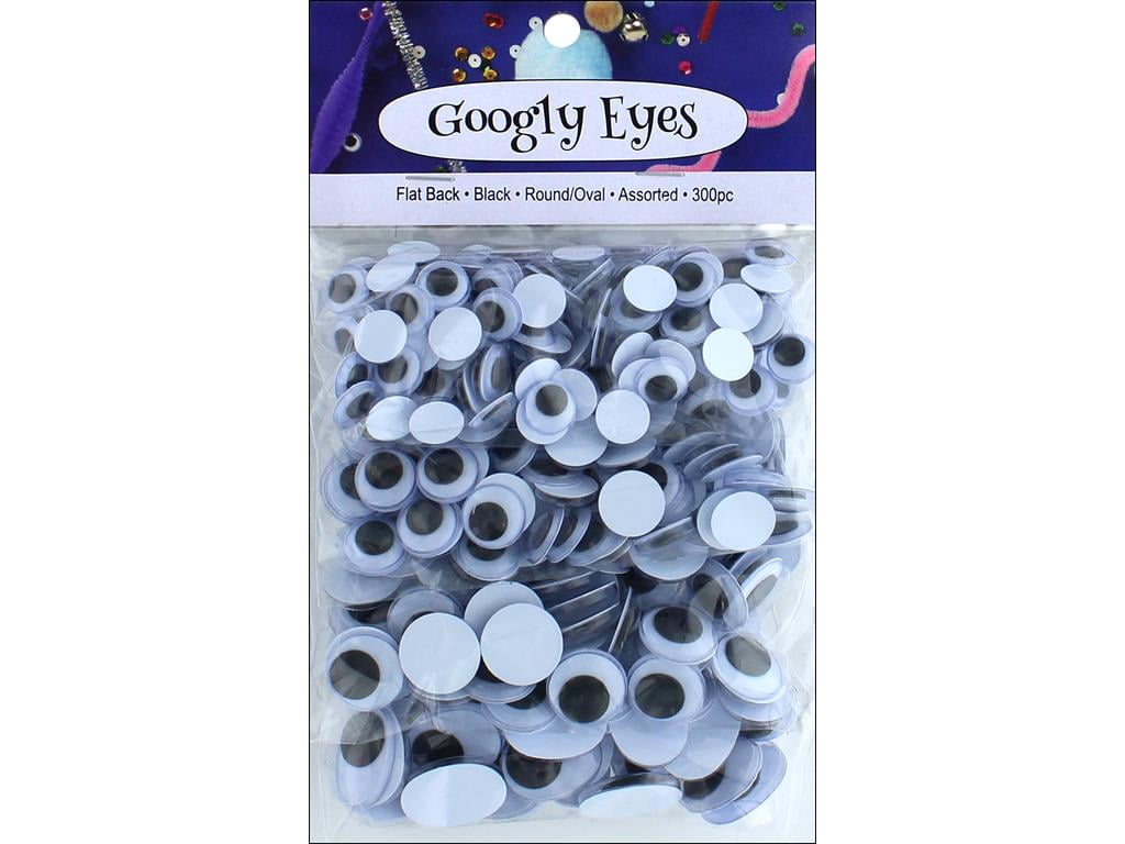 PA Ess Flat Back Eyes Round/Oval Astd 300pc Black - Walmart.com