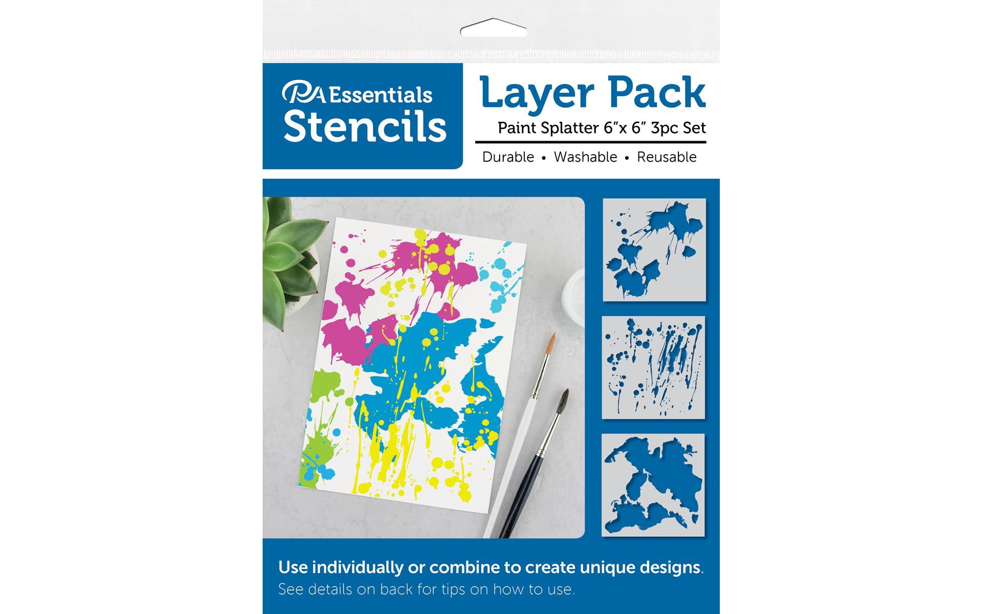 PA Ess Stencil 6x6 3pc Layer Pack Paint Splatter - Walmart.com