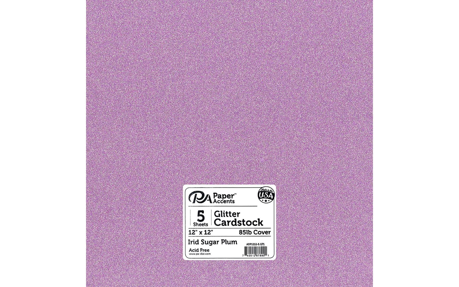 PA Paper Accents Glitter Cardstock 12" x 12" Iridescent Sugar Plum ...