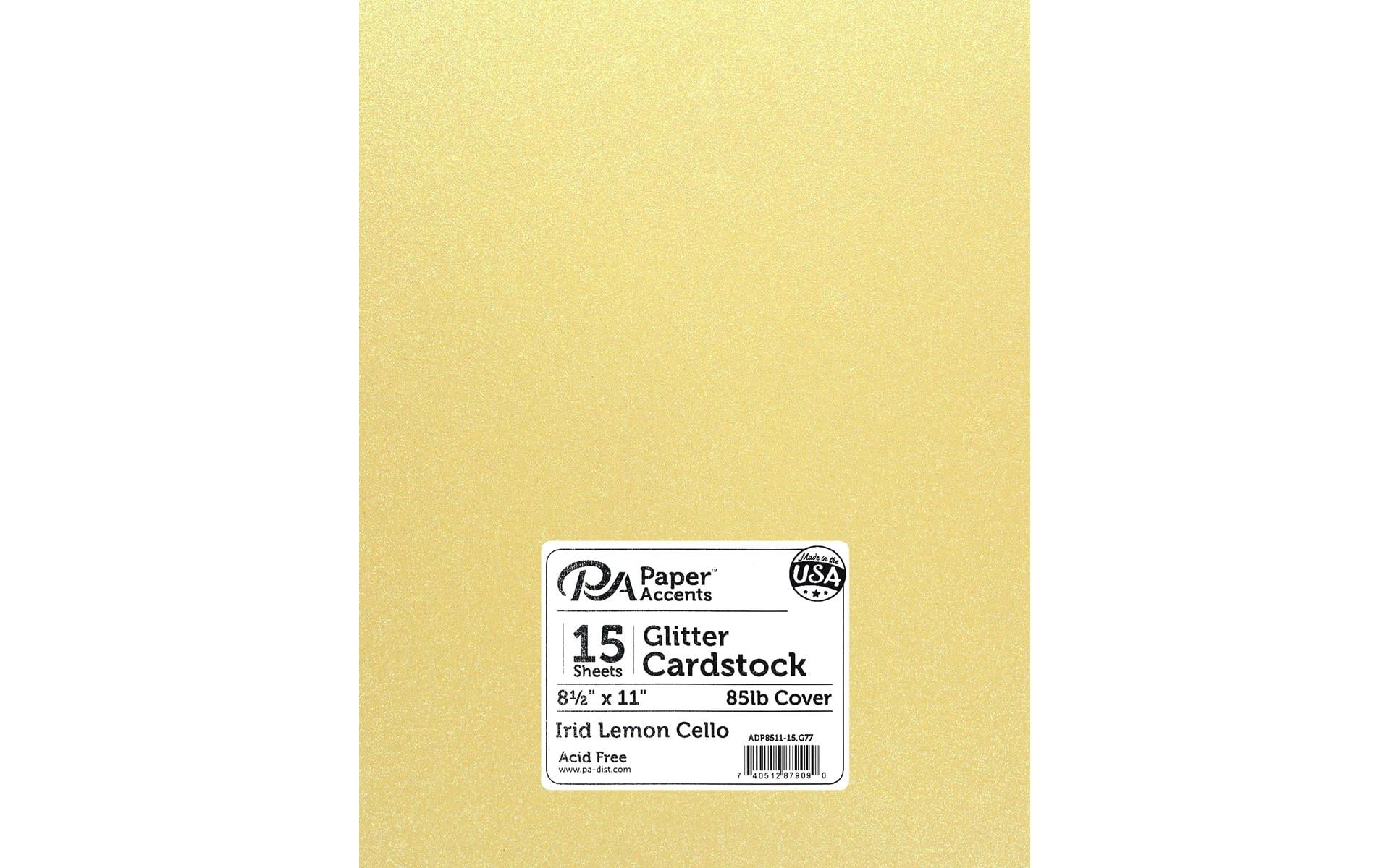 PA Paper Accents Glitter Cardstock 8.5" x 11" Iridescent Lemon Cello ...