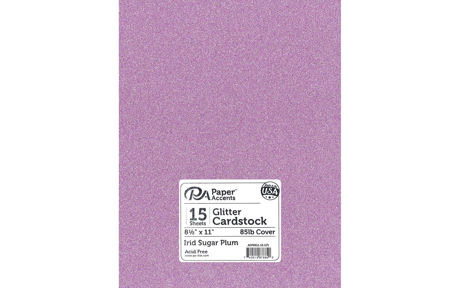 PA Paper Accents Glitter Cardstock 8.5" x 11" Iridescent Sugar Plum ...