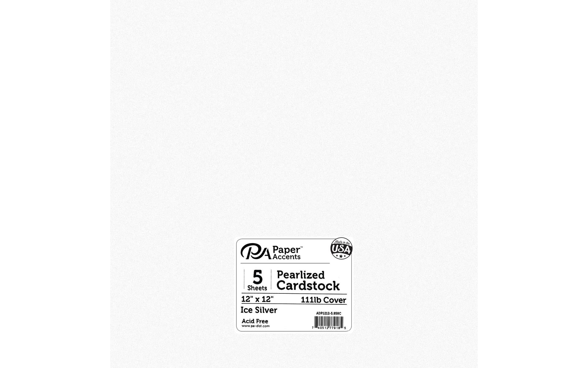 PA Paper Accents Pearlized Cardstock 12" x 12" Ice Silver, 111lb ...