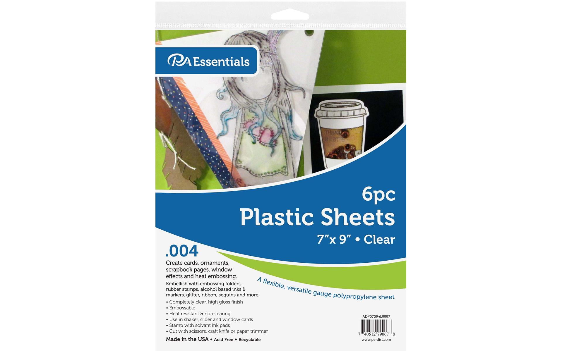 PA Paper Accents Plastic Sheet, Clear, Removable Cover Sheet, 6 Piece ...