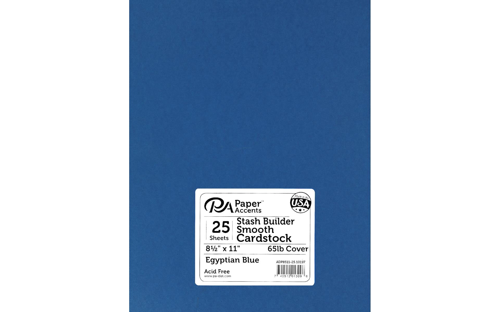 PA Paper Accents Smooth Cardstock 8.5" x 11" Egyptian Blue, 65lb ...