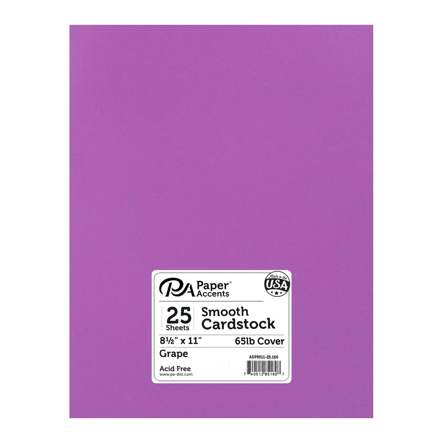 PA Paper Accents Smooth Cardstock 8.5" x 11" Grape, 65lb colored ...