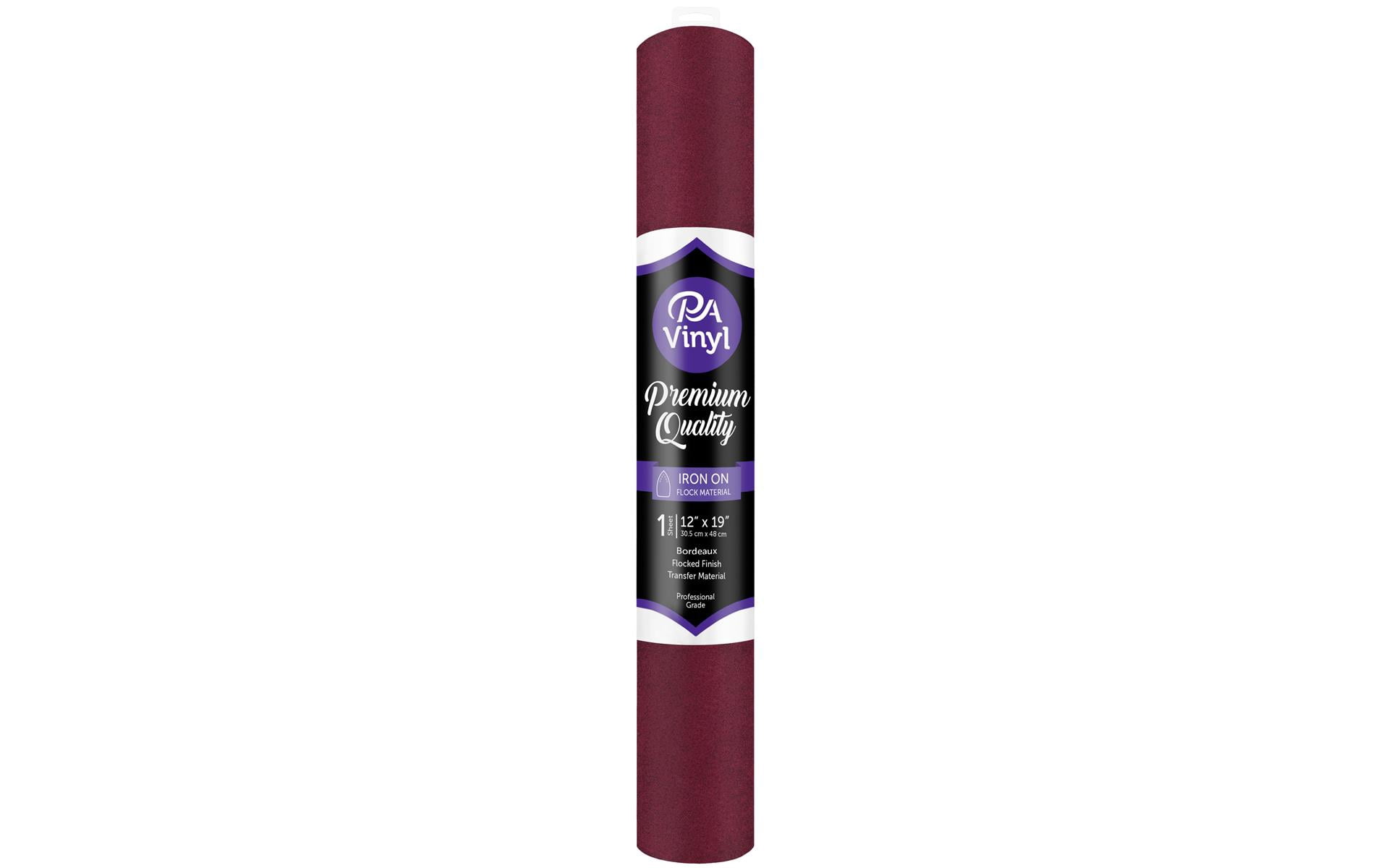 PA Vinyl Iron On Flocked 12"x 19" Roll Bordeaux - Walmart Business Supplies