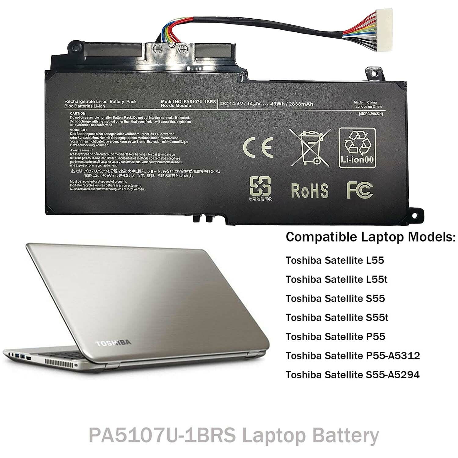 PA5107U-1BRS Laptop Battery Pack for Toshiba Satellite L45 L50 L55d ...