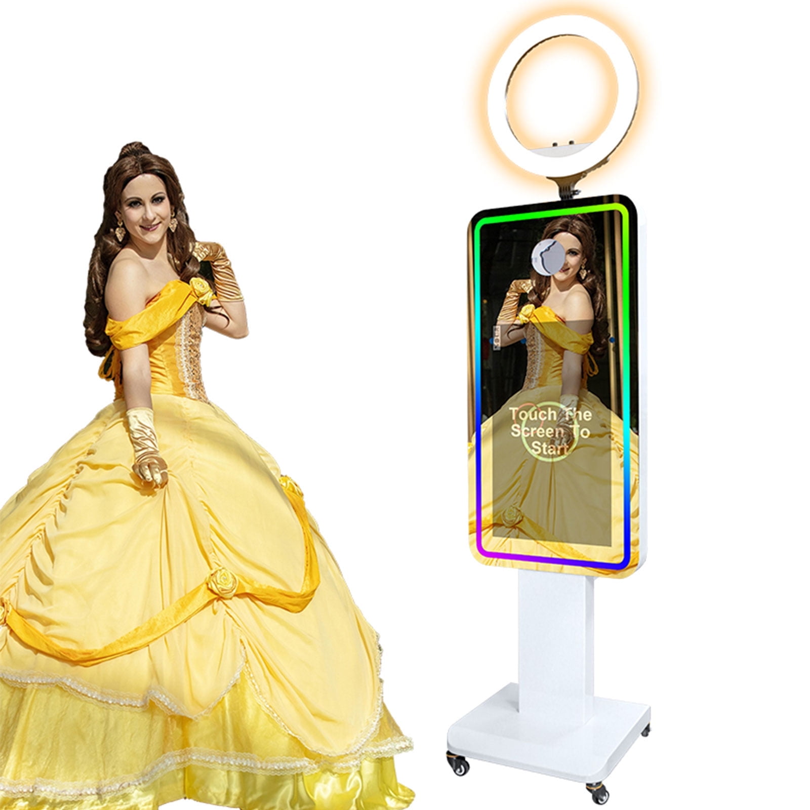 PAAFNN Portable Stand Selfie Photobooth Machine 21.5 Inch with Flight ...