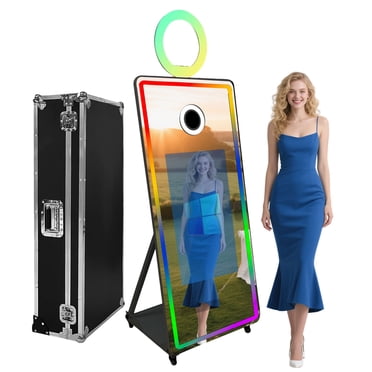 WideMeet 65'Mirror Photobooth with 32'Touch Screen Mirror Booth Machine ...