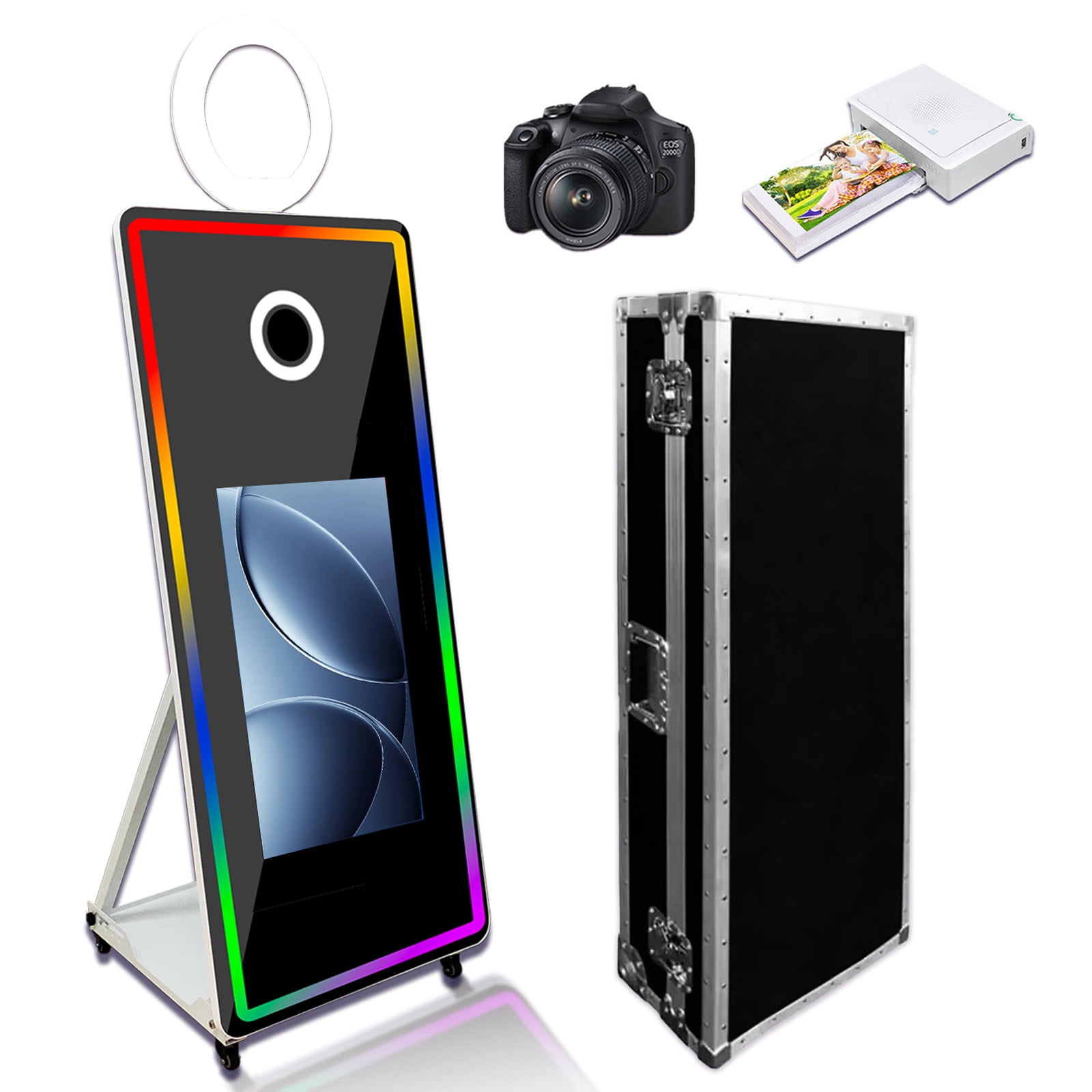 PAAFNN 32"Touch Screen Photobooth Portable 65" Mirror Magic Photobooth ...