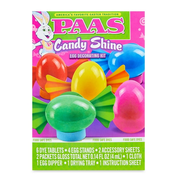 PAAS Easter Egg Decorating and Dye Kit, Candy Shine, 1 Kit, Multicolor ...
