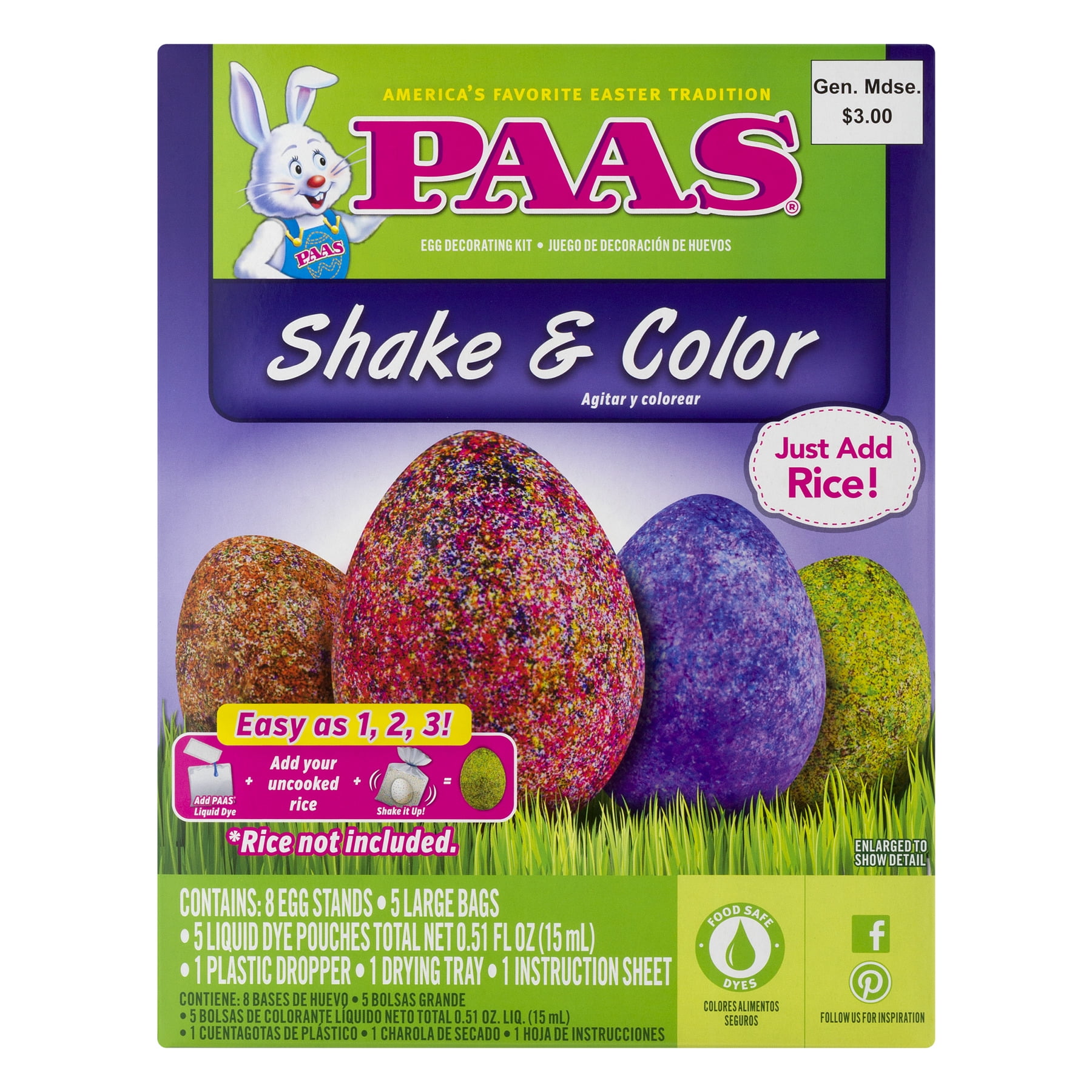 PAAS Shake & Color Easter Egg Decorating Kit - Walmart.com