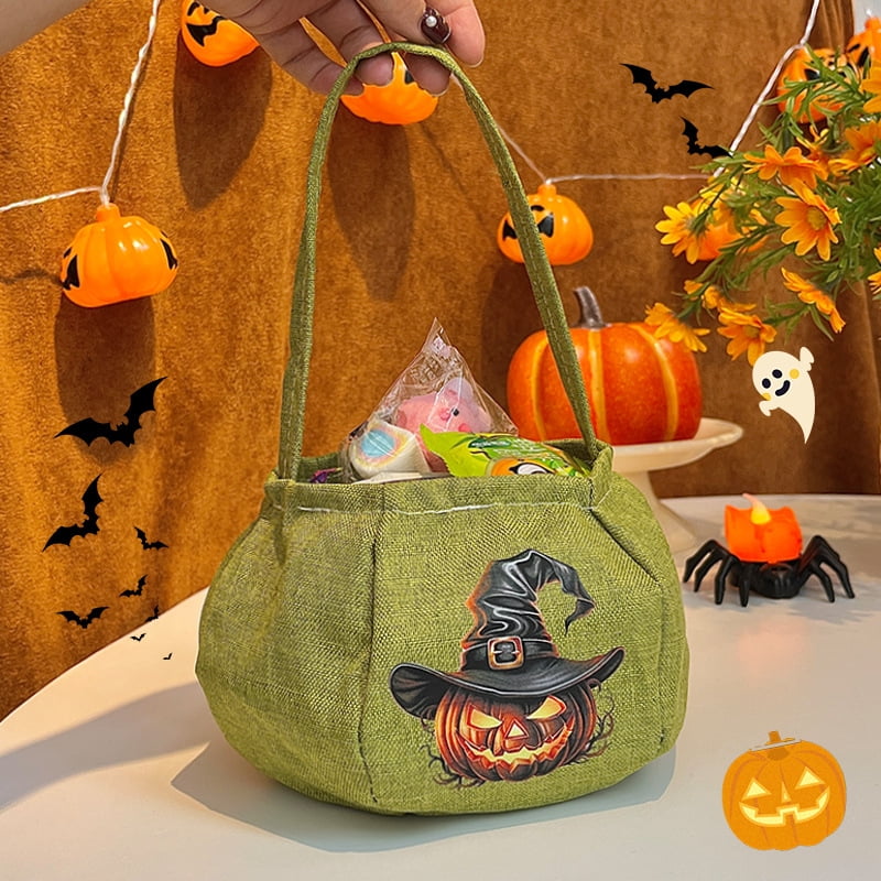 PAASTAI Halloween Trick or Treat Bag - 3D Pumpkin Candy Basket with ...