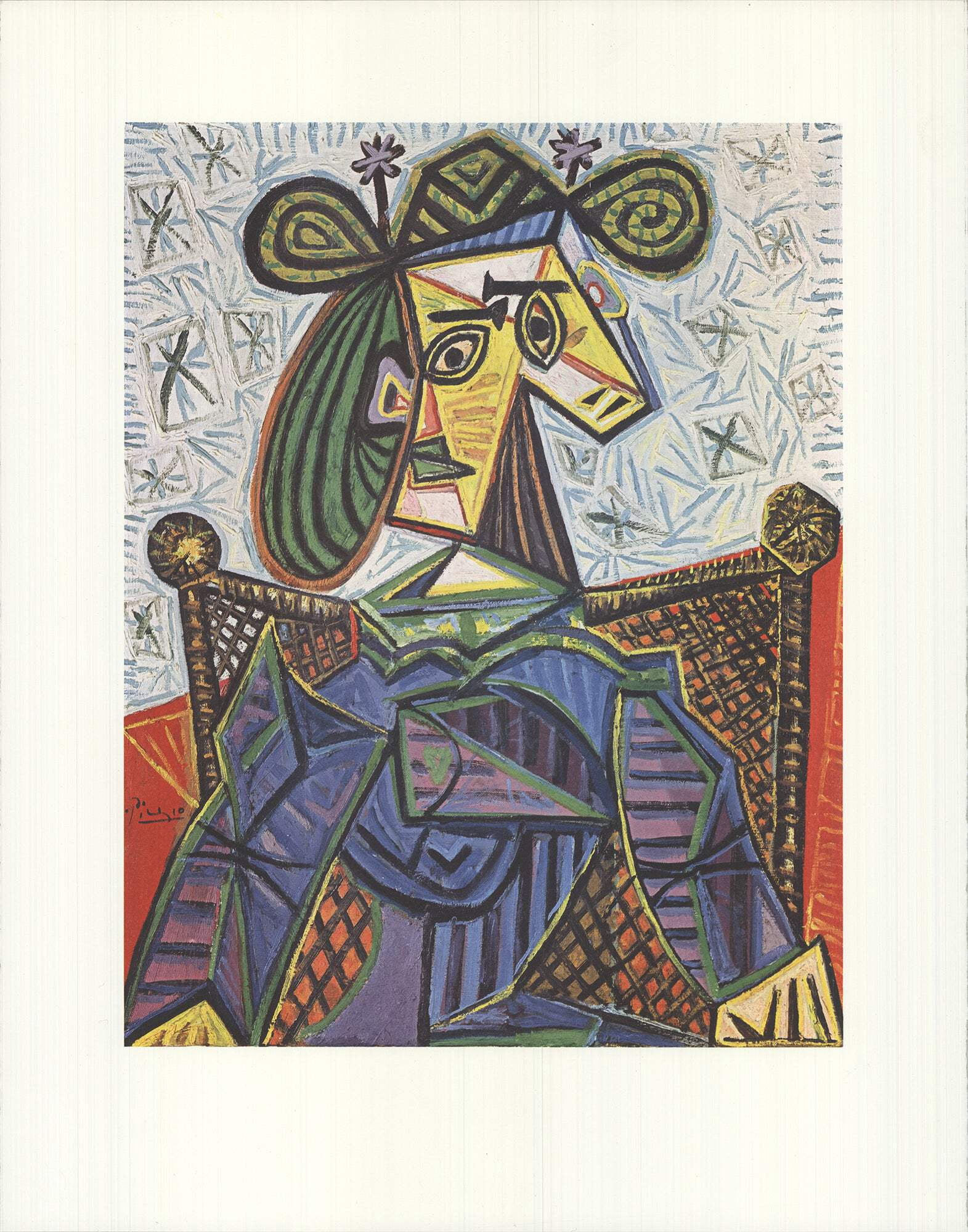 PABLO PICASSO Woman Sitting in an Armchair, 1990 - Walmart.com