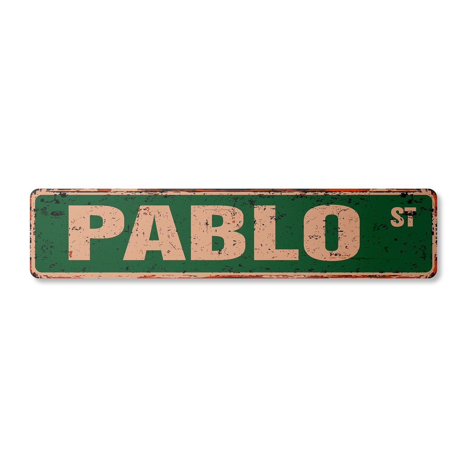 PABLO Vintage Plastic Street Sign Childrens Name Room Sign | Indoor ...