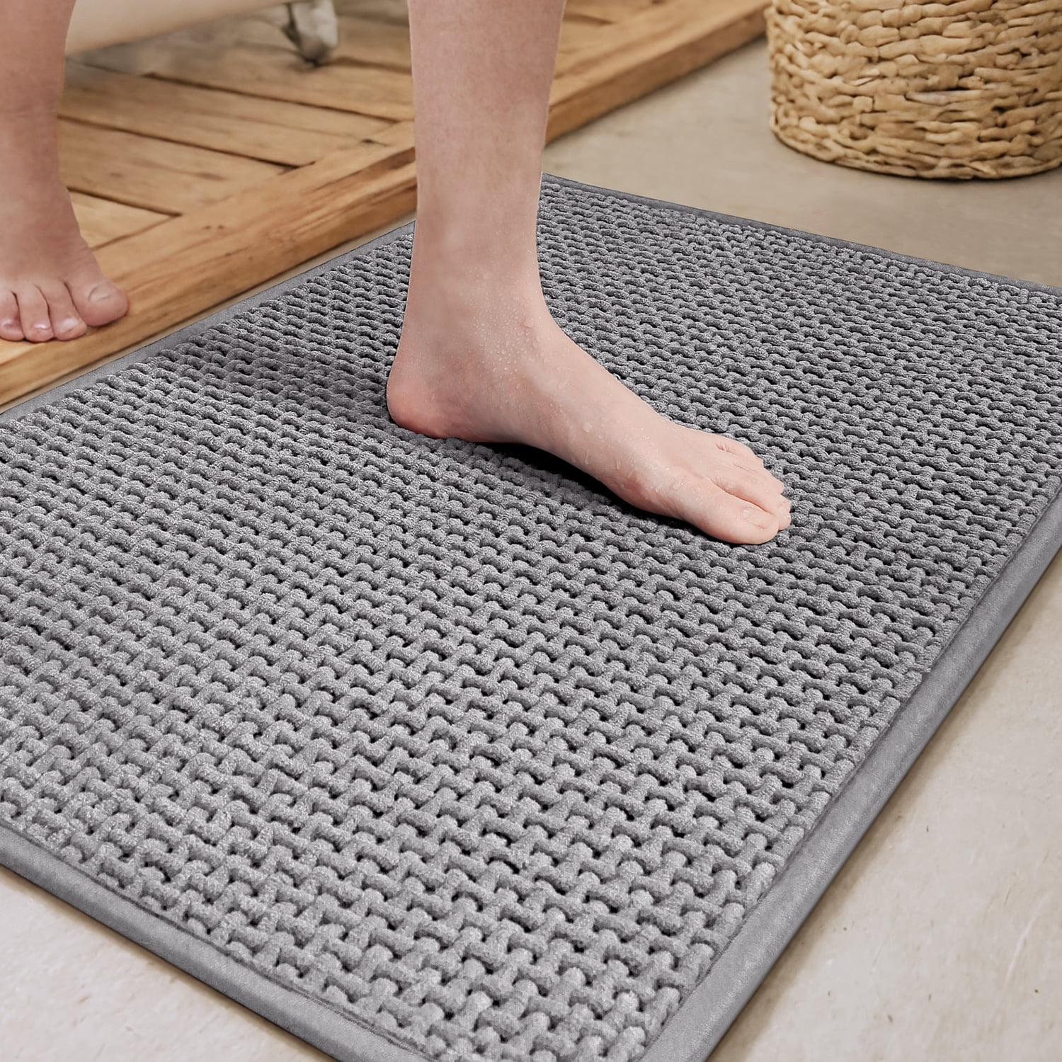 PABUBE Bathroom Rug, Non Slips Bath Mat, Machine Washable Bathroom Mat ...