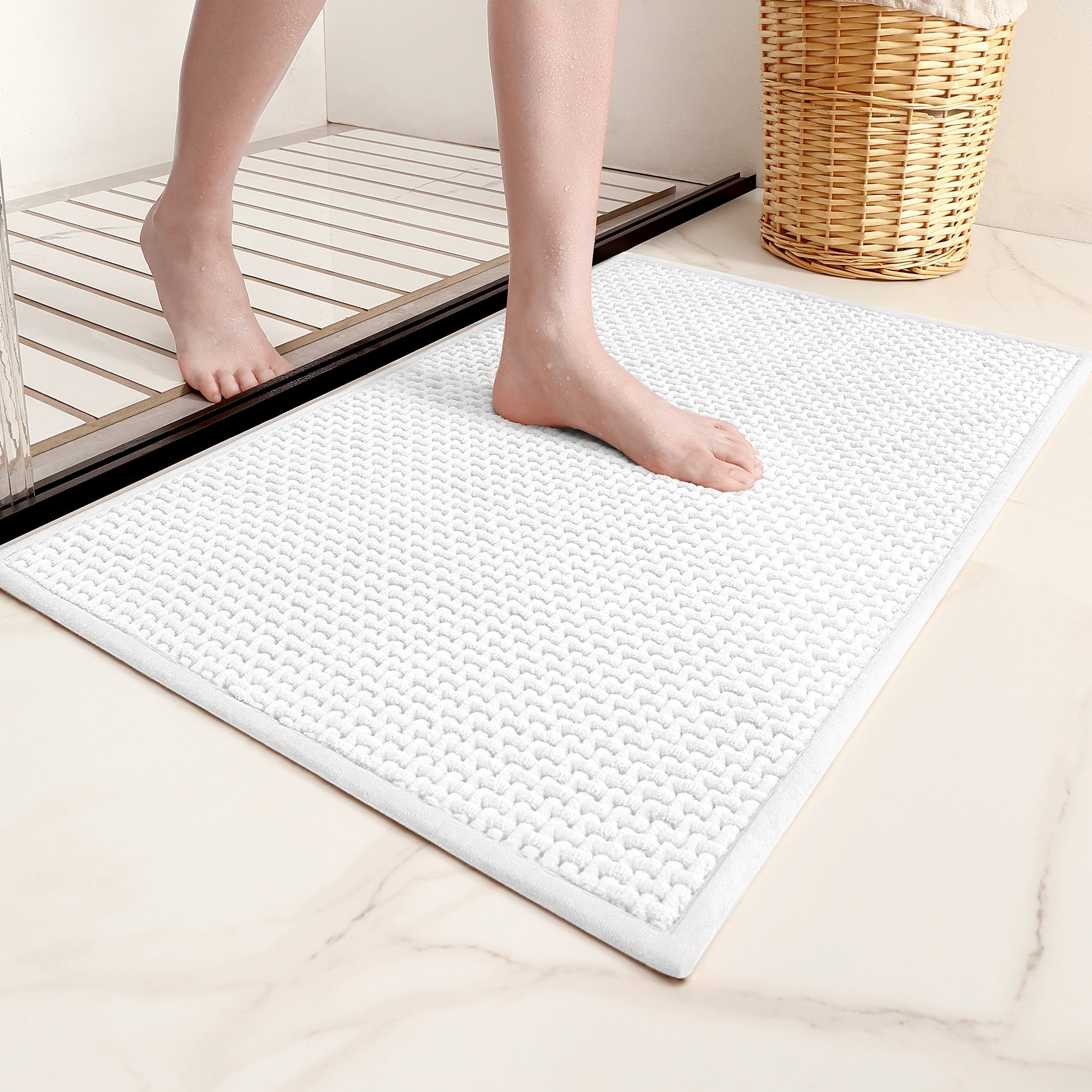 PABUBE Bathroom Rug, Non Slips Bath Mat, Machine Washable Bathroom Mat ...