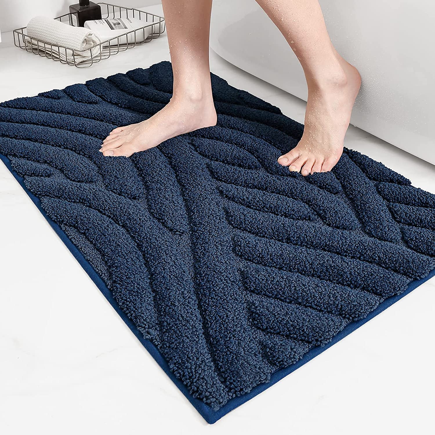 "PABUBE Non-Slip Skid-Resistant Bathroom Rug, Soft Absorbent Shag Bath ...