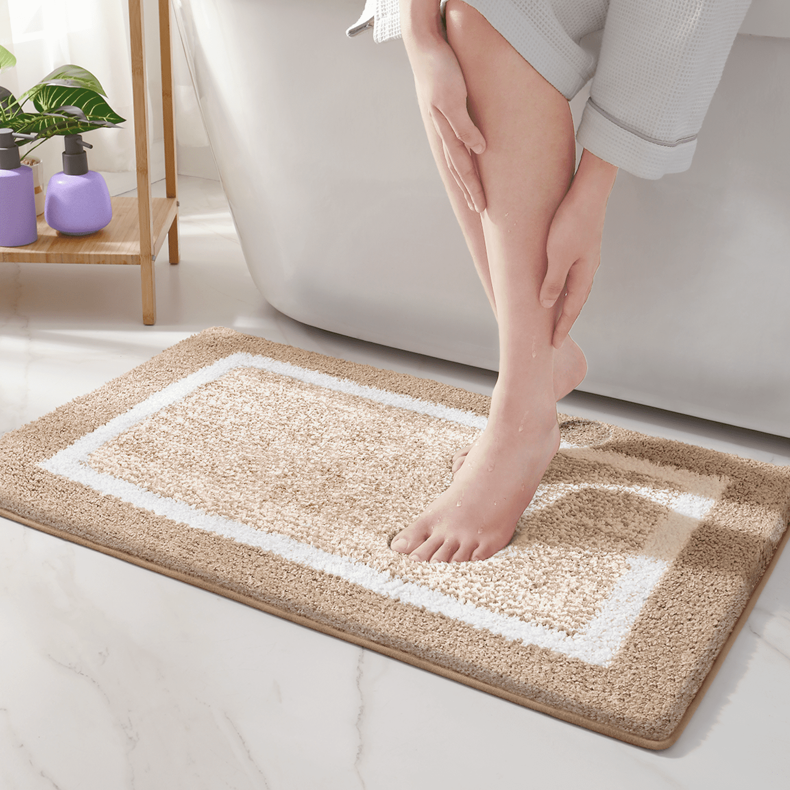 PABUBE Bathroom Rug, Soft Absorbent Bathroom Mat and Bath Mat, Premium ...