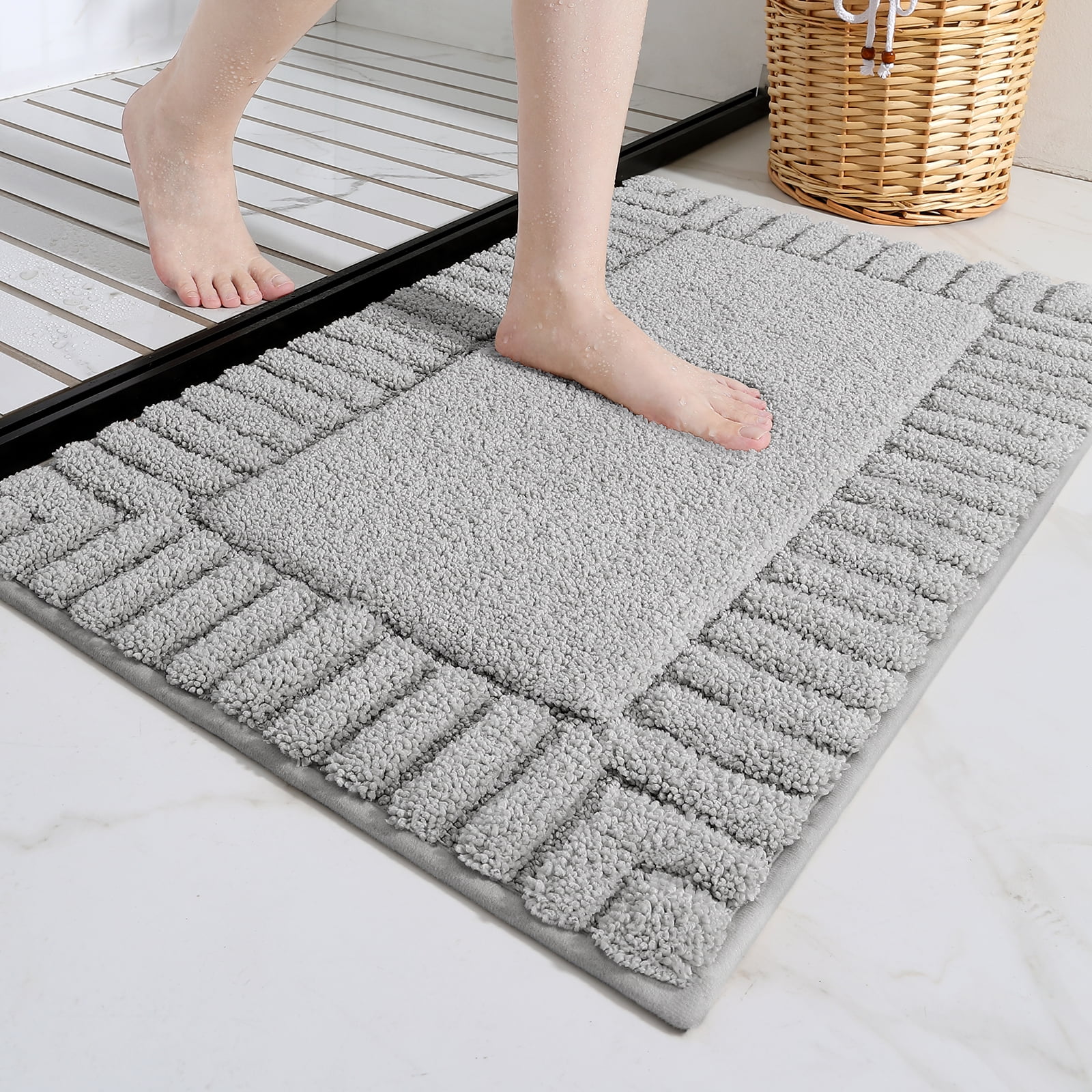 PABUBE Bathroom Rugs 24"x36", Absorbent Bath Mats Rugs for Bathroom ...
