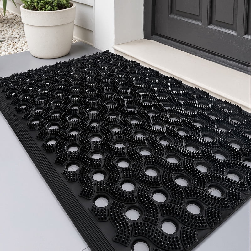 PABUBE Outdoor Doormat ,Durable Interlocking Welcome Mat, Dirt Trapper ...