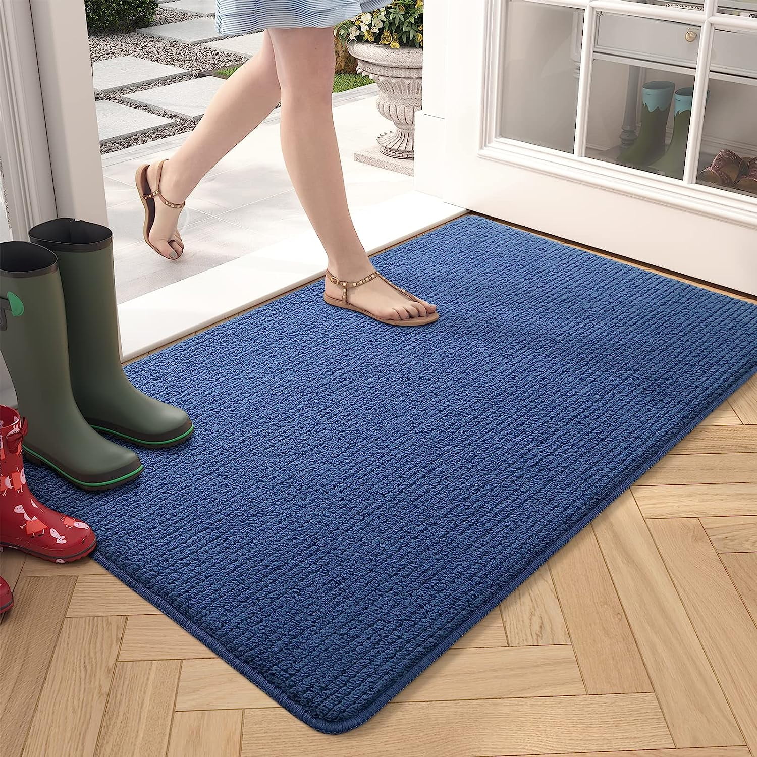 "PABUBE Low Profile, Water Absorbing, Non-Slip Rubber Entry Doormat ...
