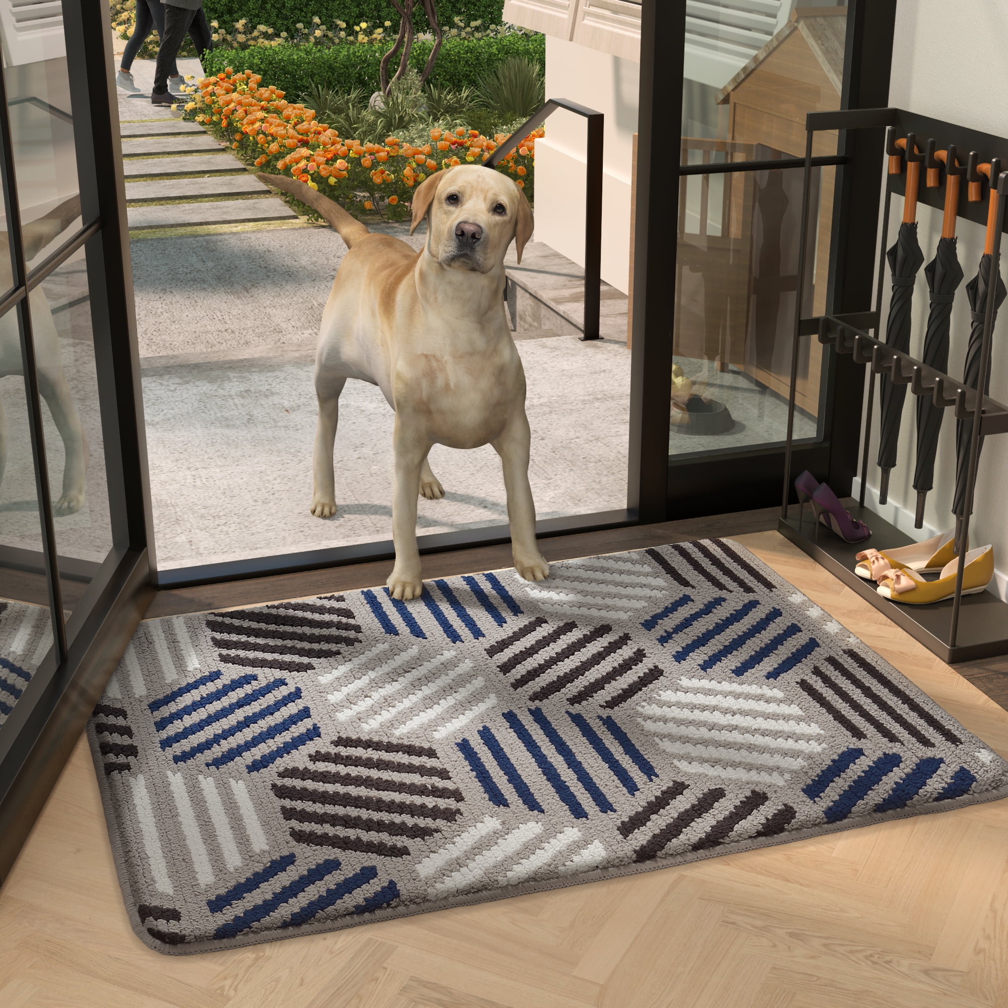 PABUBE Indoor and Outdoor Doormat, Anti Slip Front Door Mat for ...