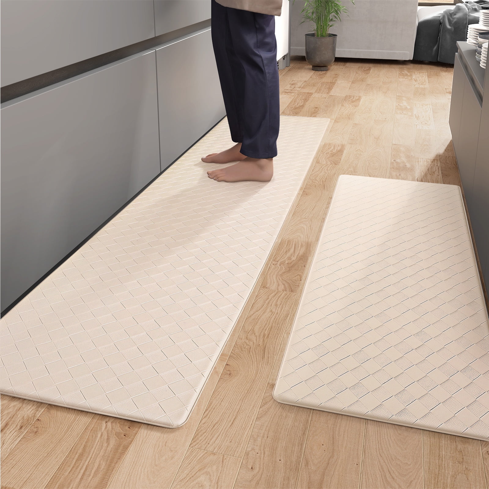 PABUBE Kitchen Rug Set, Non Slip Kitchen Mat Set of 2 Piece, Cushioned ...