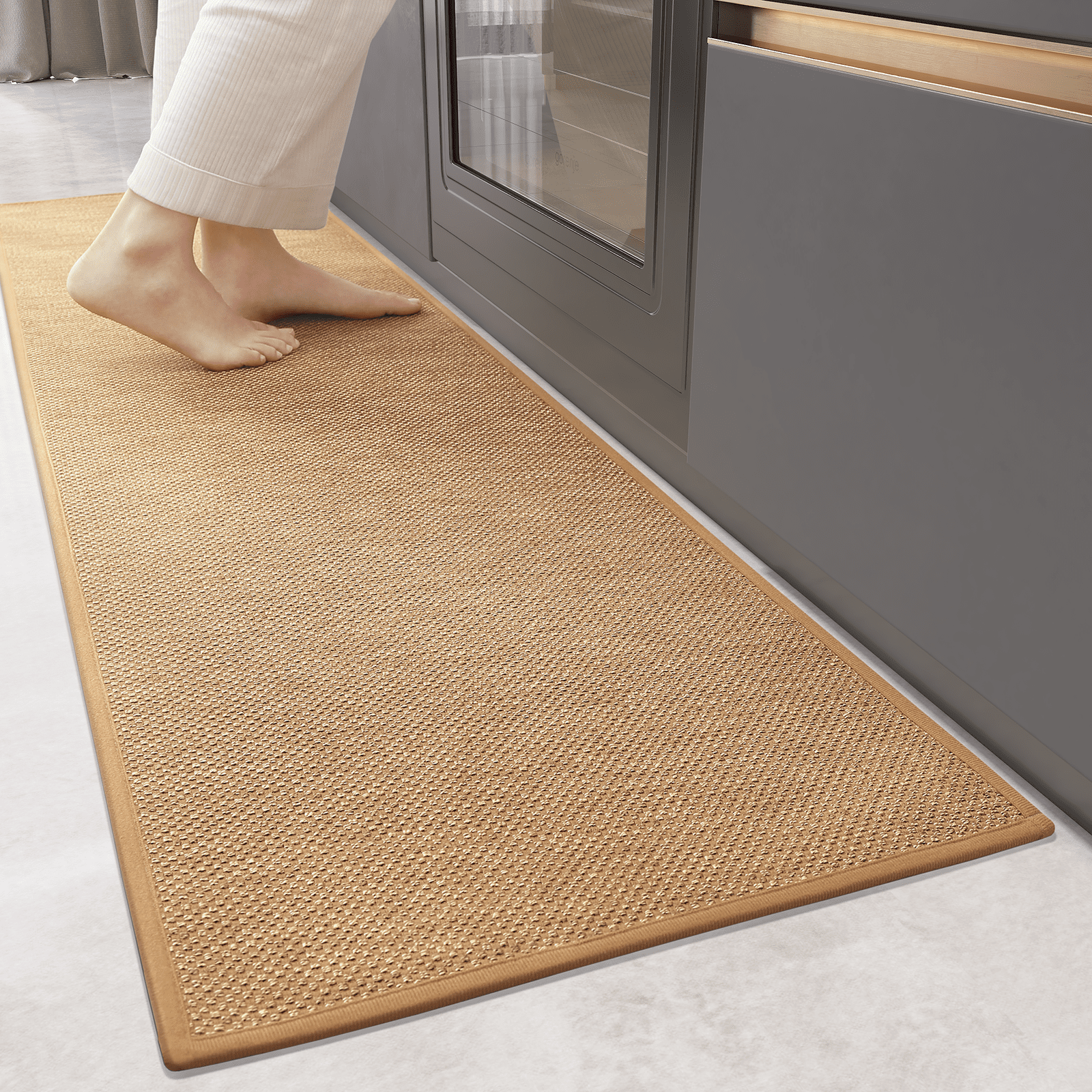 "PABUBE Non Slip Long Rubber Kitchen Rugs, Washable, Absorbent, Woven ...