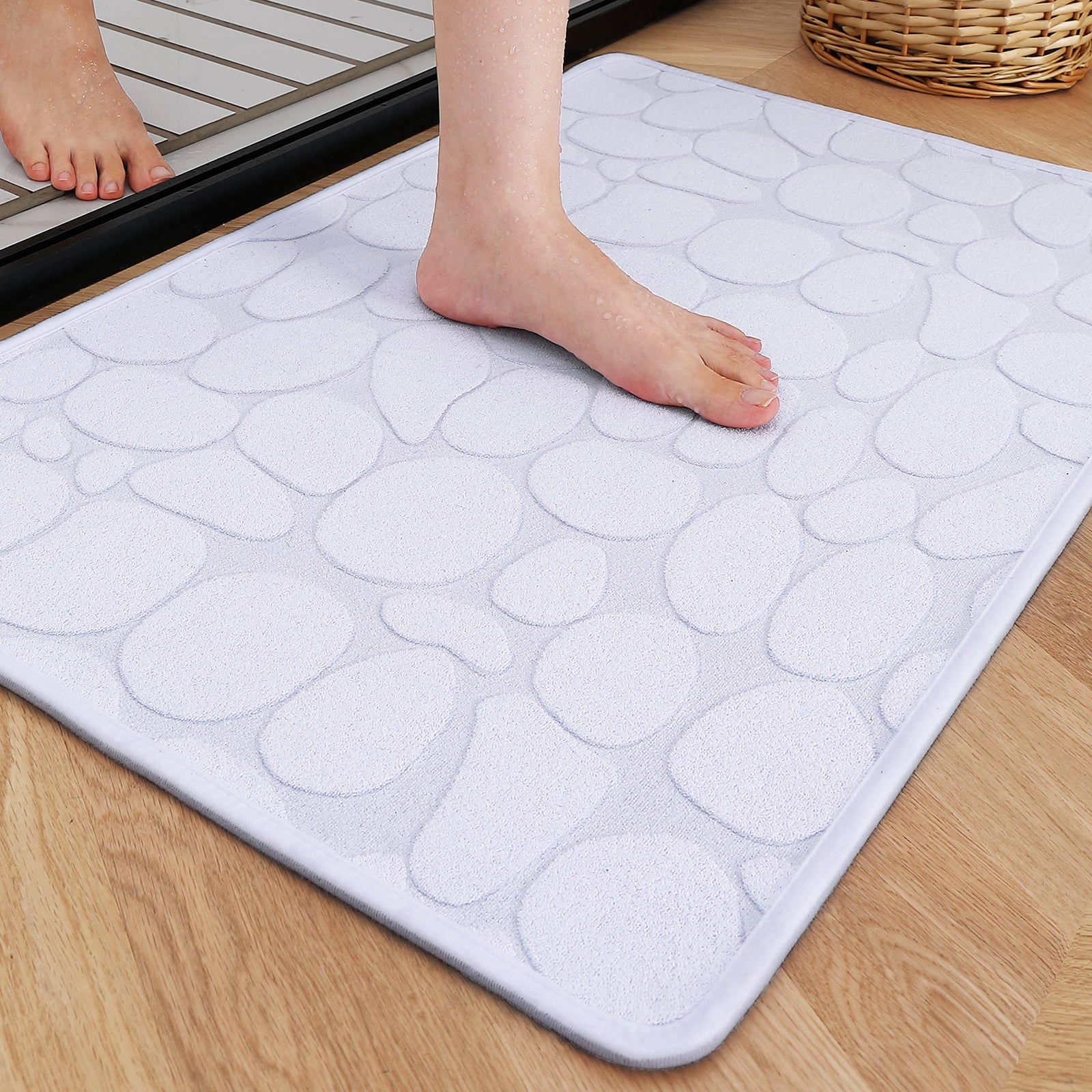 PABUBE Non Slip Bathroom Rugs, Ultra Thin Bath Mats for Bathroom Floor ...