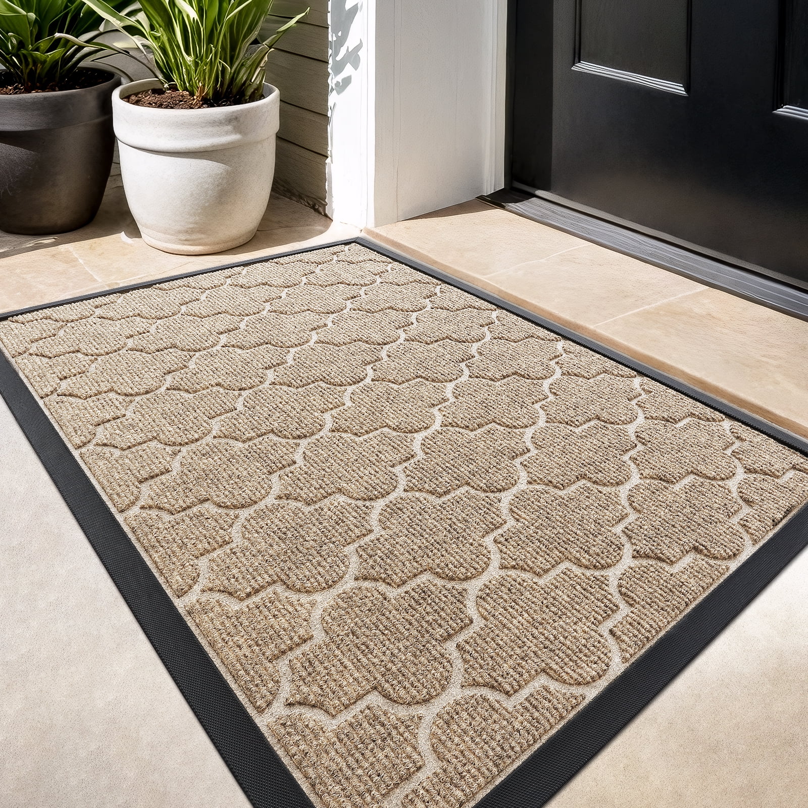 PABUBE Outdoor Door Mat Non Slip Backing Doormat,Low Profile Doormat ...