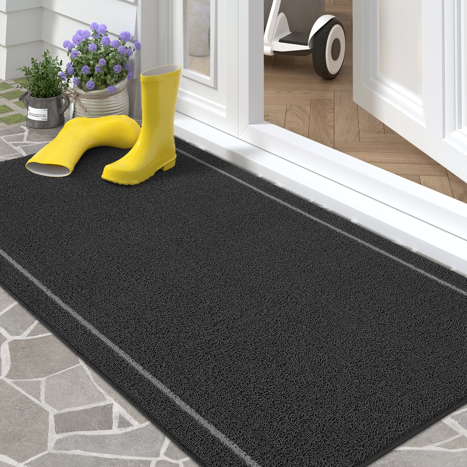 "PABUBE 17""x 29"" Outdoor Utility Rubber Porch Doormat, Non-Slip ...