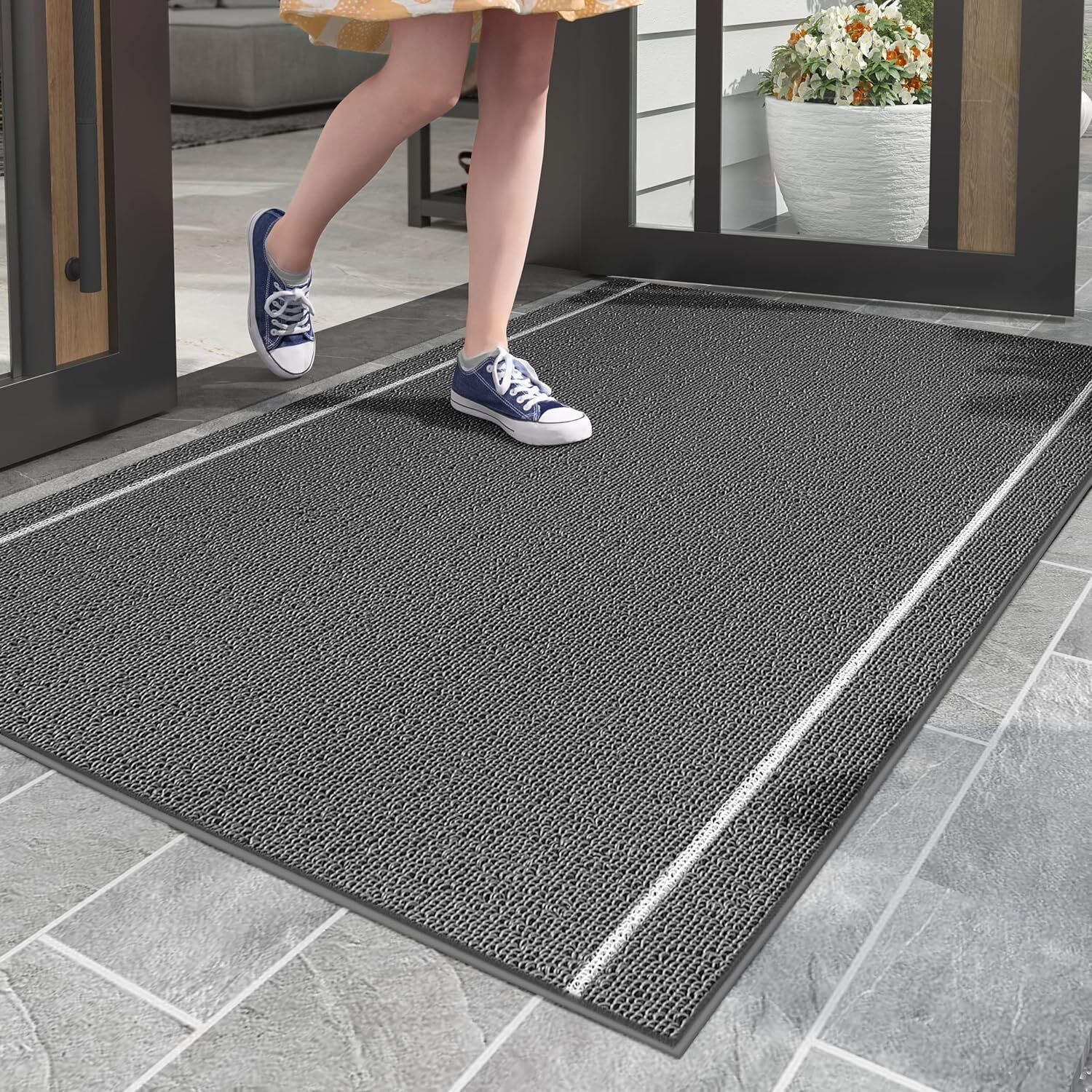 "PABUBE 35""x 59"" Outdoor Doormat with Rubber Backing, Non Slip ...