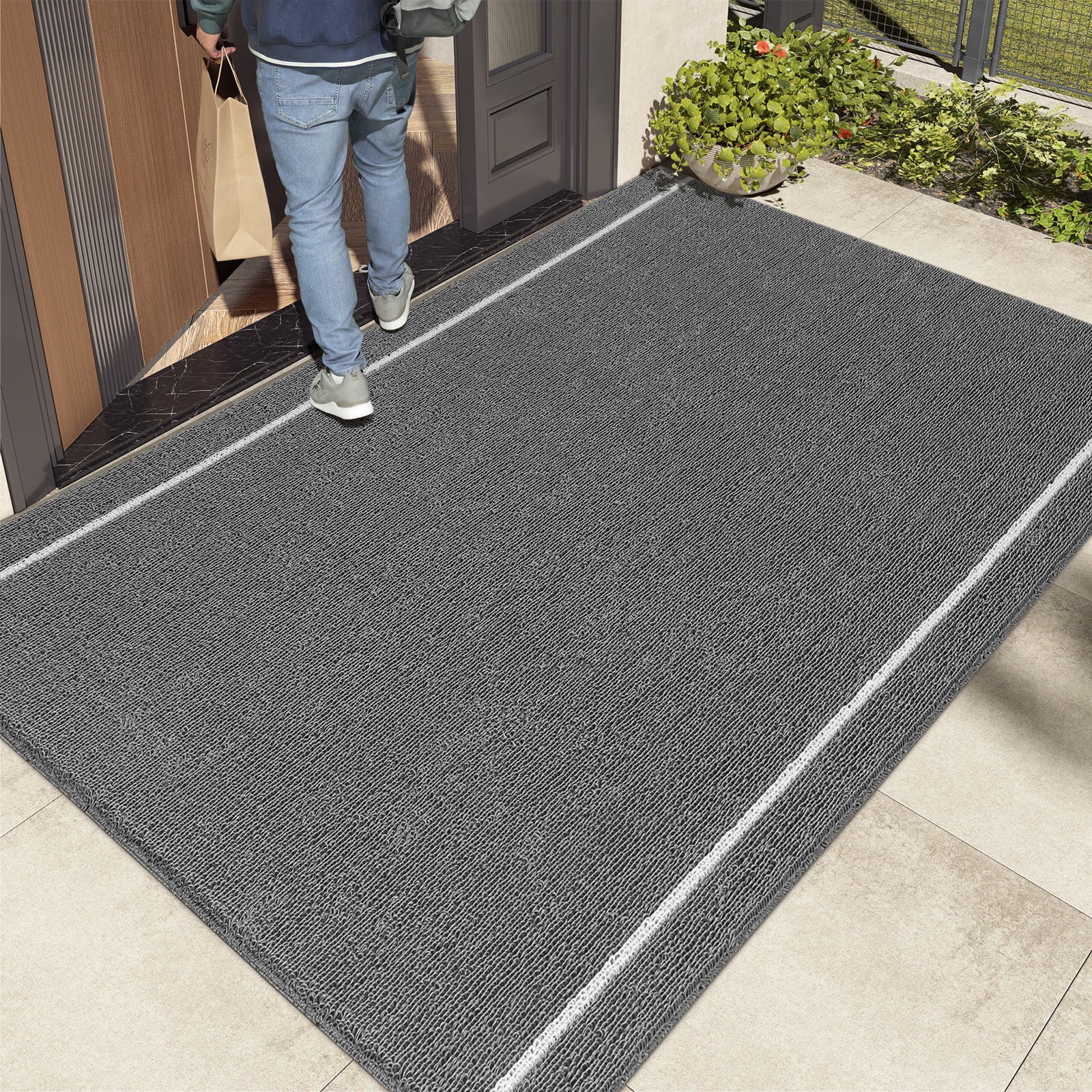 PABUBE Outdoor Mat, Non Slip Front Door Mat for Entryway, Low Profile ...