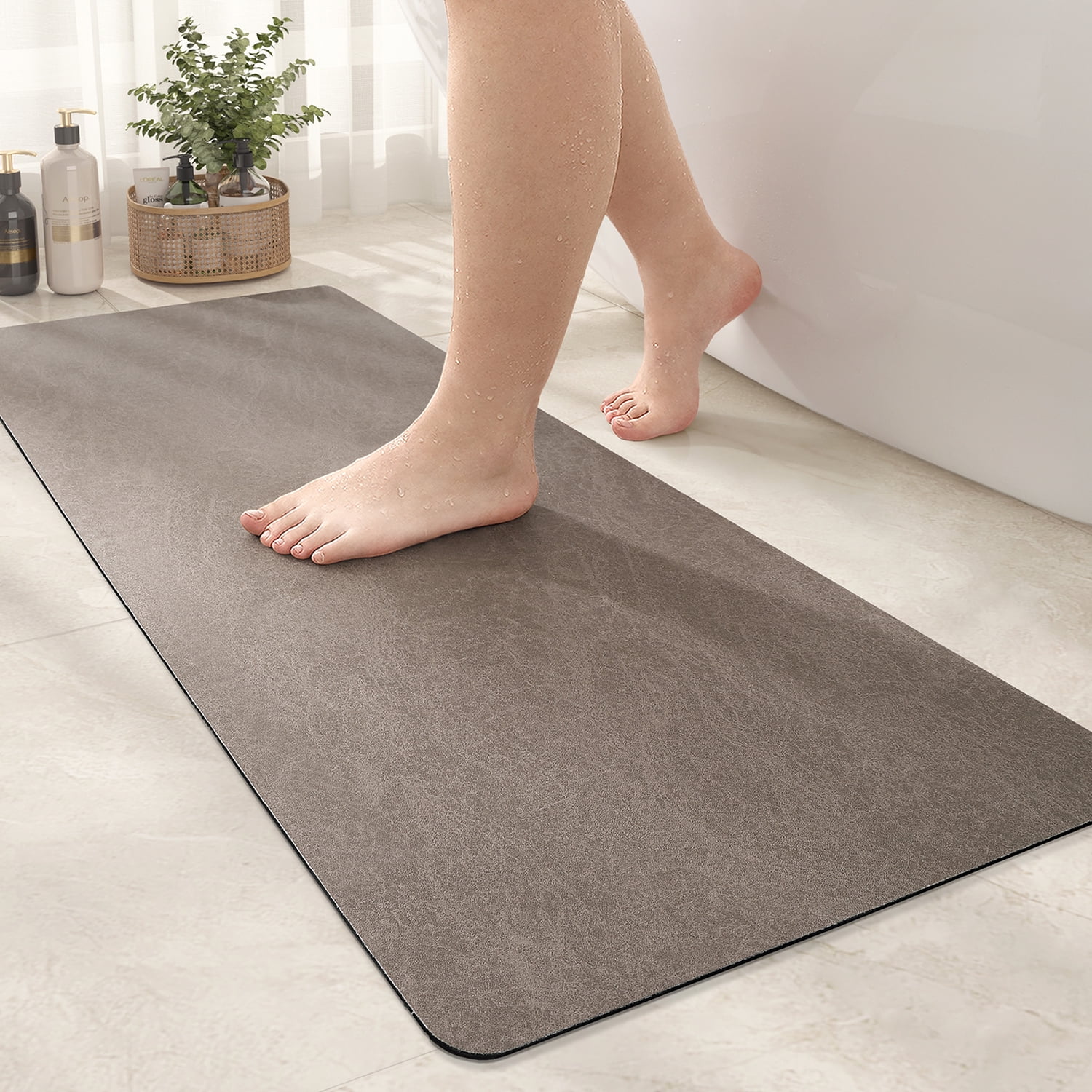 PABUBE Quick Dry Bath Mat, Non Slips Bathroom Rug Ultra Thin, Super ...