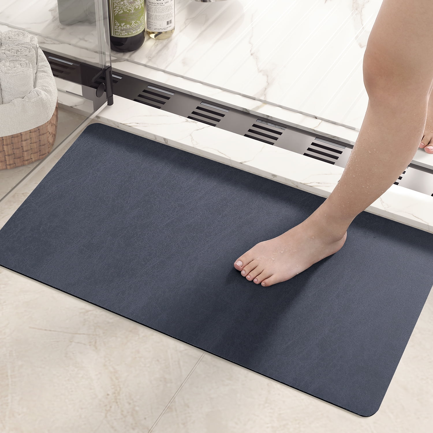 PABUBE Quick Dry Bath Mat, Non Slips Bathroom Rug Ultra Thin, Super ...