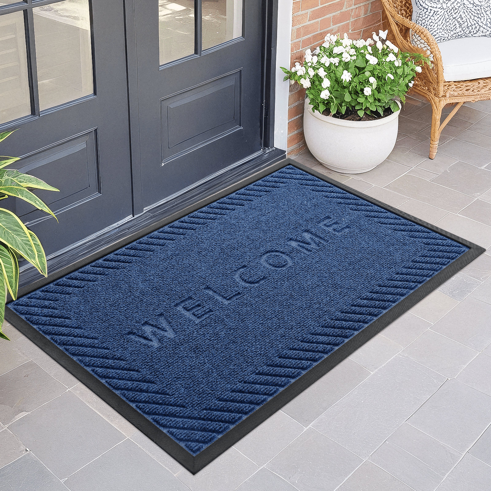 "REINDEER FLY 24"" x 36"" Heavy Duty Outdoor Doormat, Non-slip Rubber ...