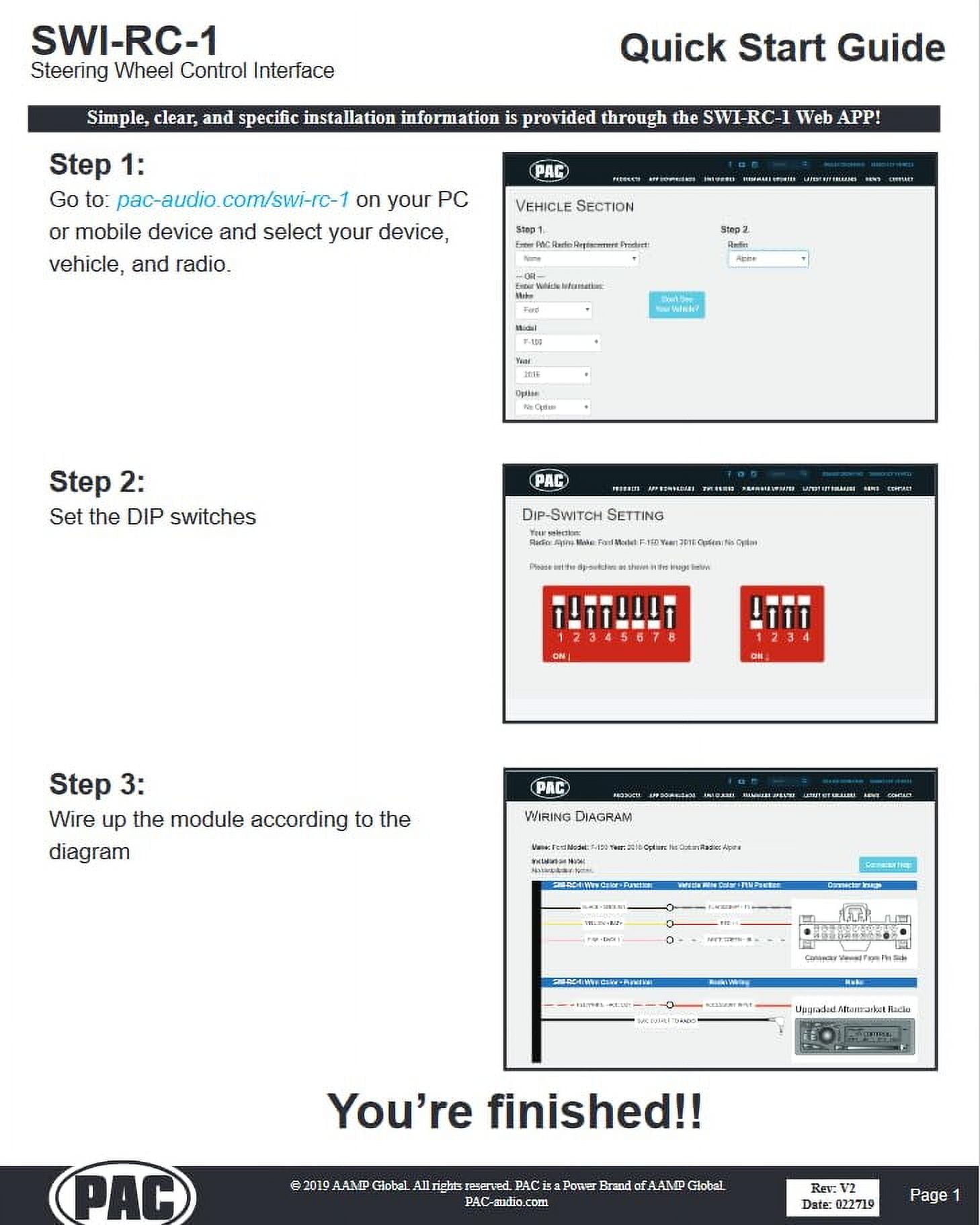 PAC SWI-RC Steering Wheel Control Interface Designed for All Major ...