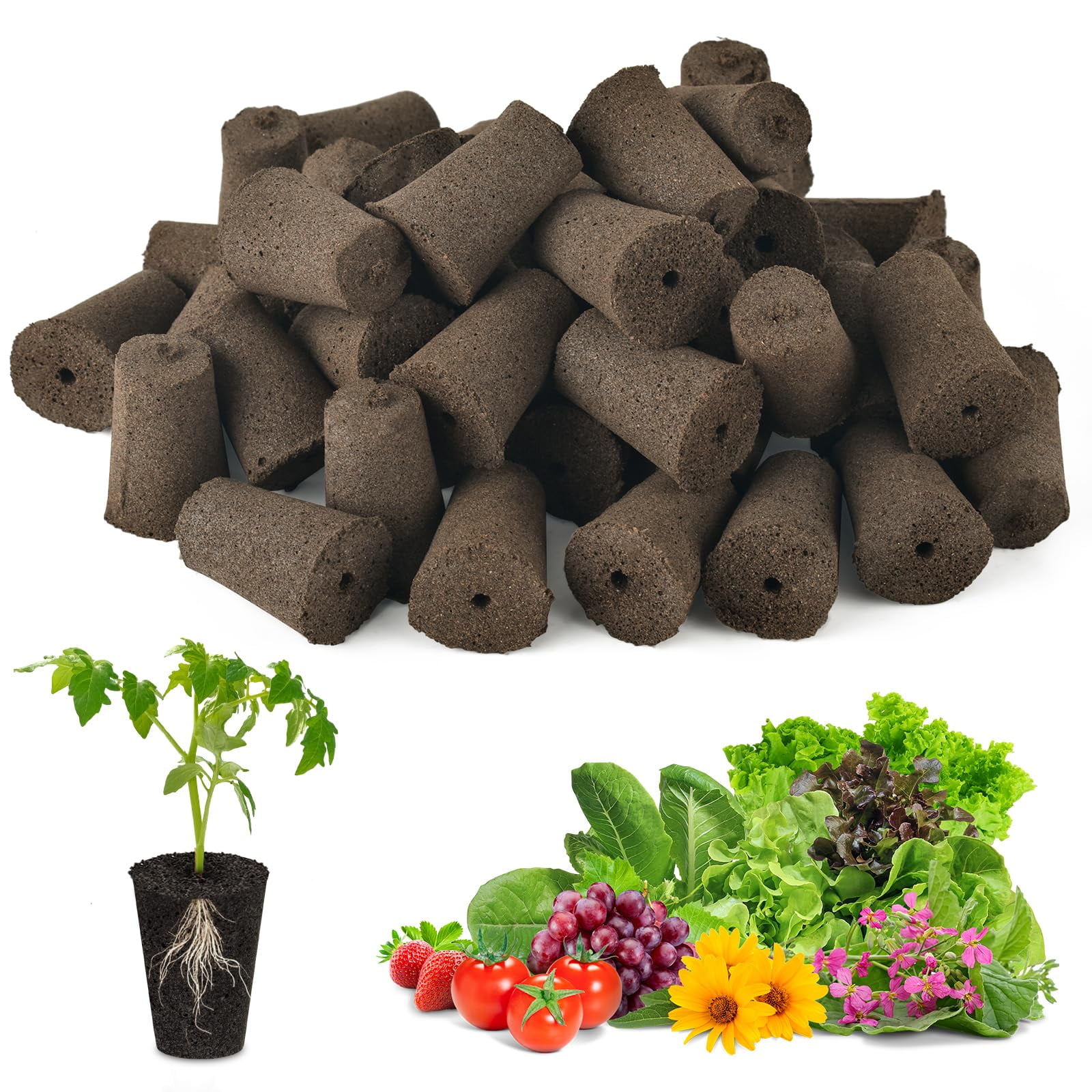 PACETAP 50Pack Seedling Starter Grow Sponges, BSL1 Seed Pods ...