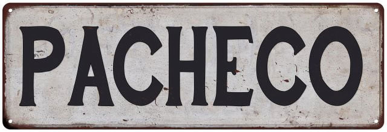 PACHECO Vintage Look Rustic Chic Metal Sign 8x24 108240036725 - Walmart.com