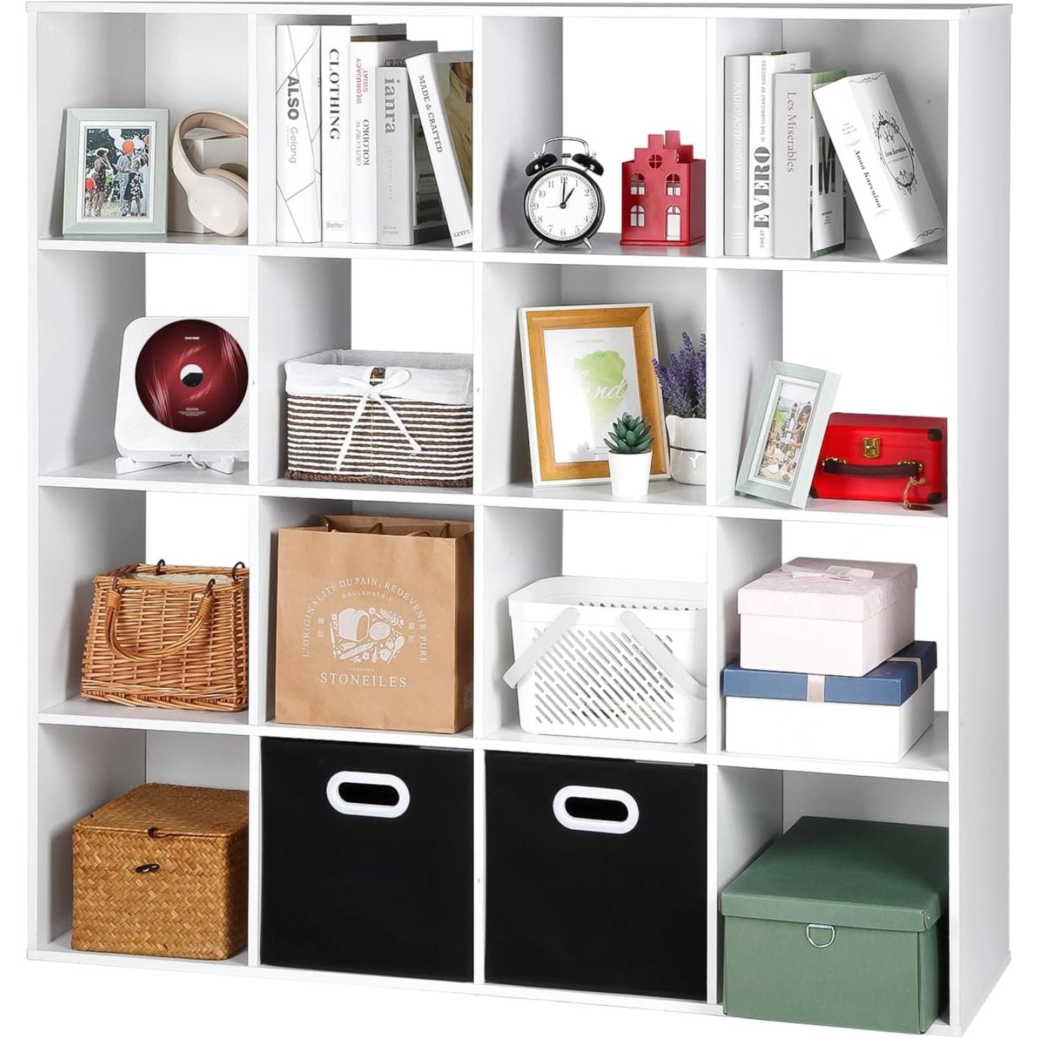 PACHIRA E-Commerce 16 Cube Storage Organizer, Toy Storage Shelf, White ...